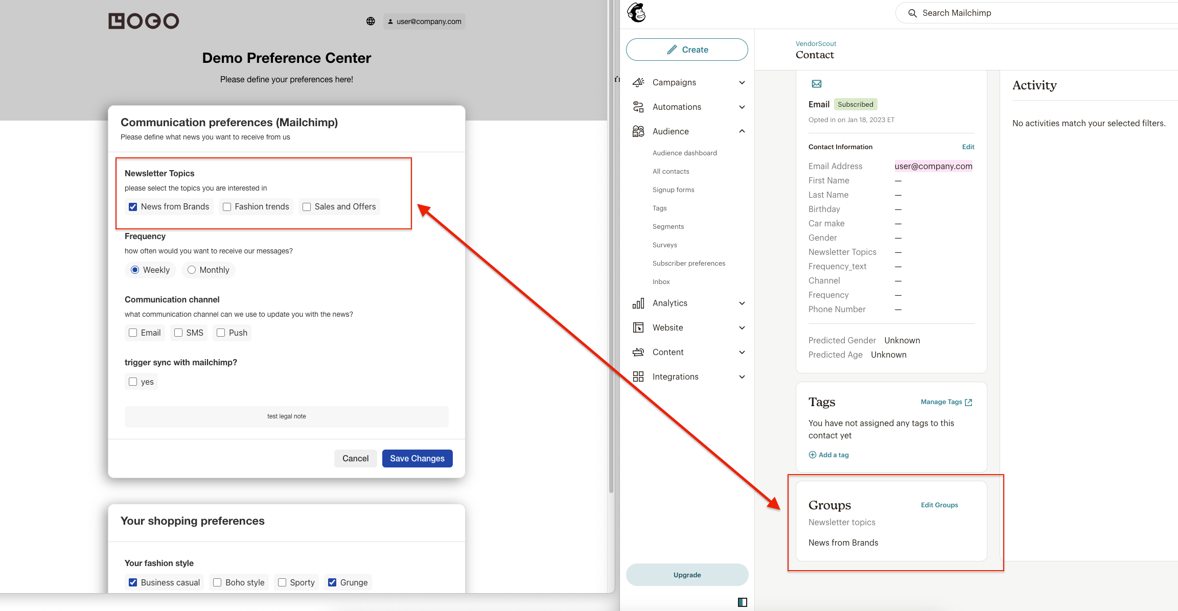 Connecting the Usercentrics Preference Manager with Mailchimp via ...